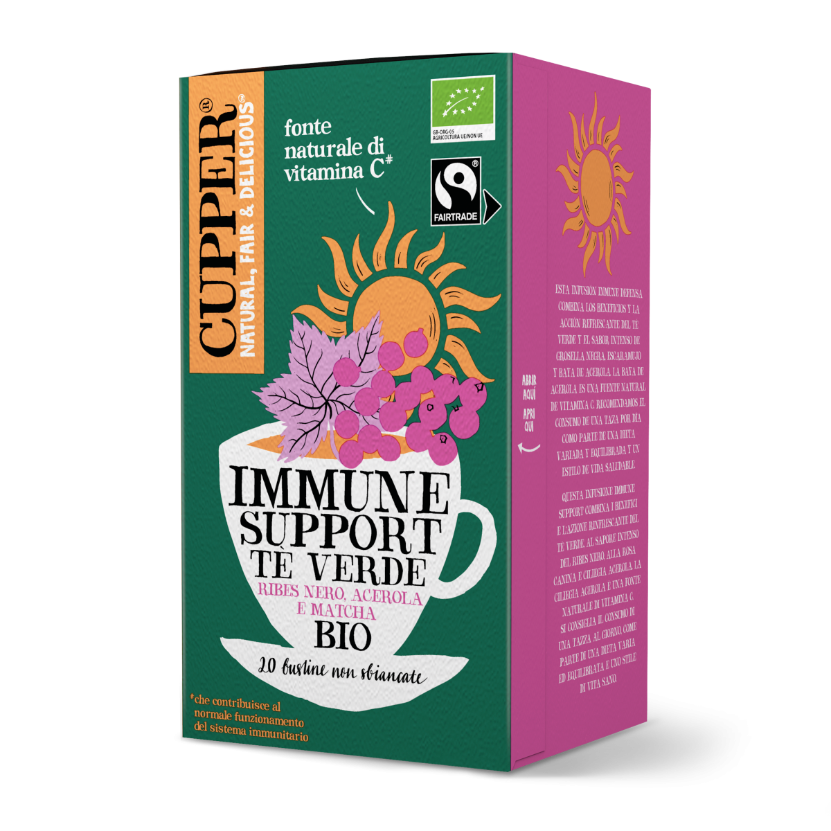 Tè verde Immune Support biologico e fairtrade | Cupper